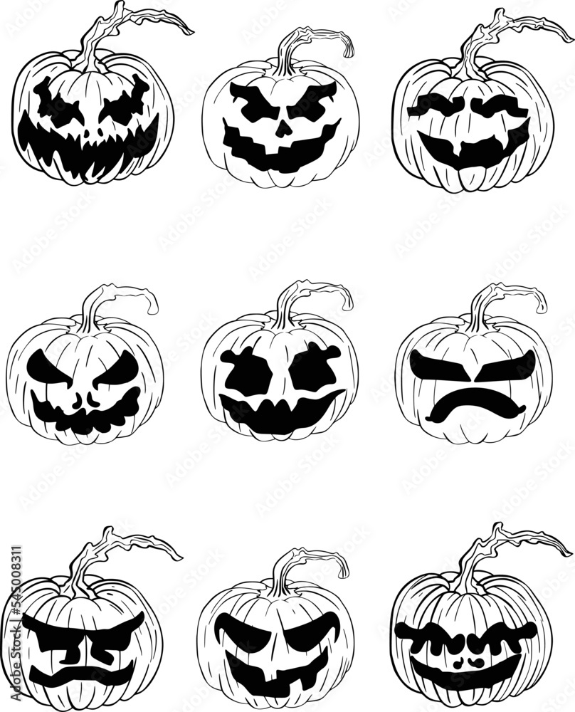 Halloween Coloring page for kids Stock Vector | Adobe Stock