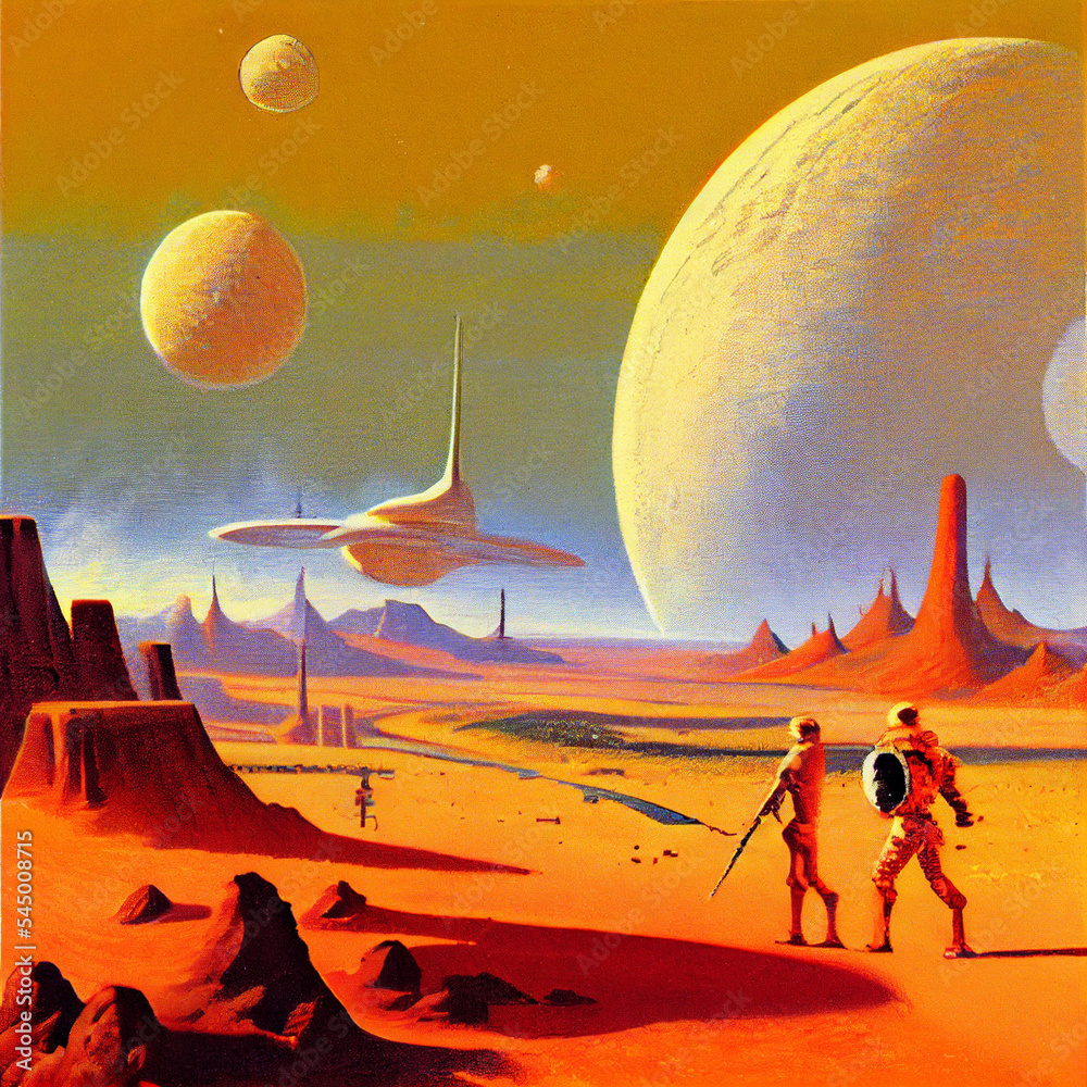 1970s Pulp Science Fiction Book Cover Art Stock Illustration Adobe Stock