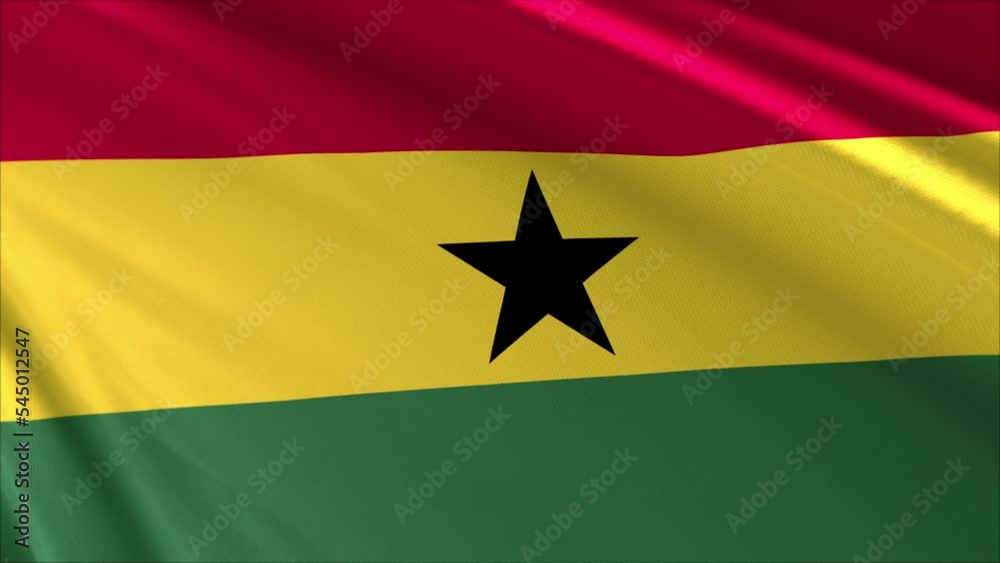 Ghana Flag Animation Wave 3D render Stock Video | Adobe Stock