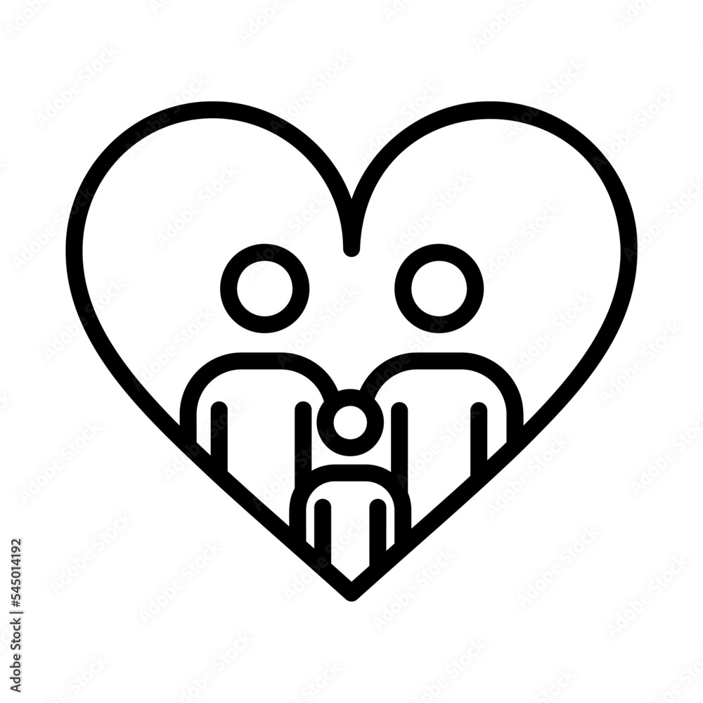 Icono de familia. Símbolo de amor a la familia. Ilustración vectorial ...