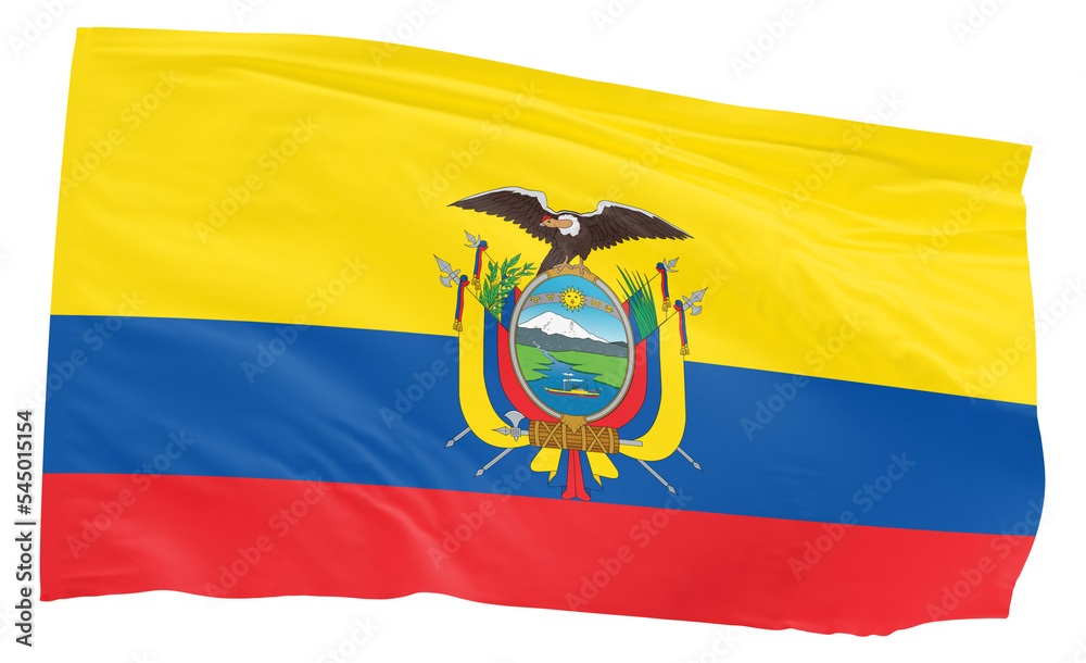 Ecuador waving flag transparent background PNG Stock Illustration ...