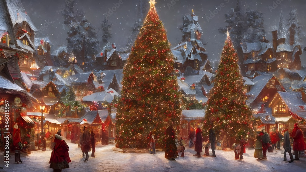 The Christmas tree village is a festive place where all of the trees ...