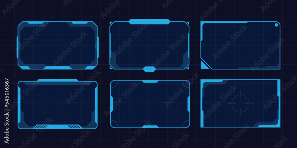 Hud frames futuristic text box border frame scifi digital screen ...