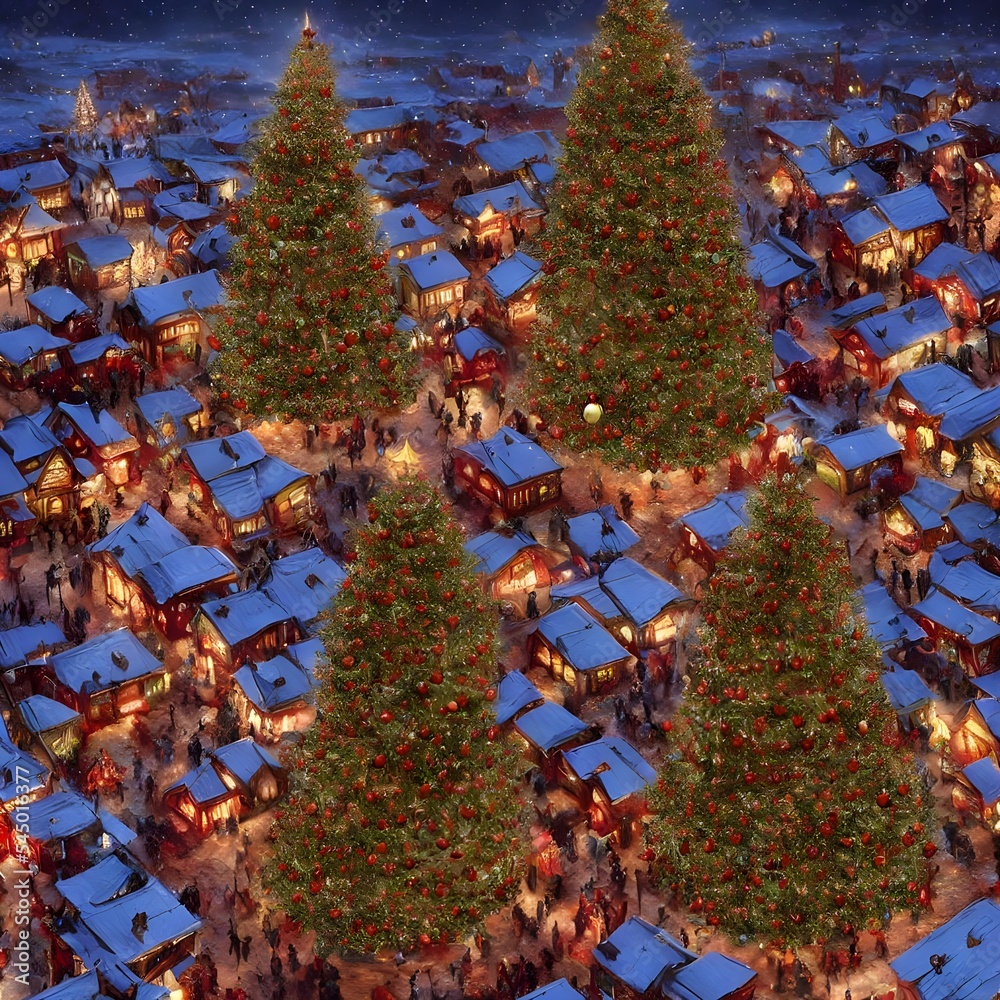 The Christmas tree village is a magical place where the trees are alive ...