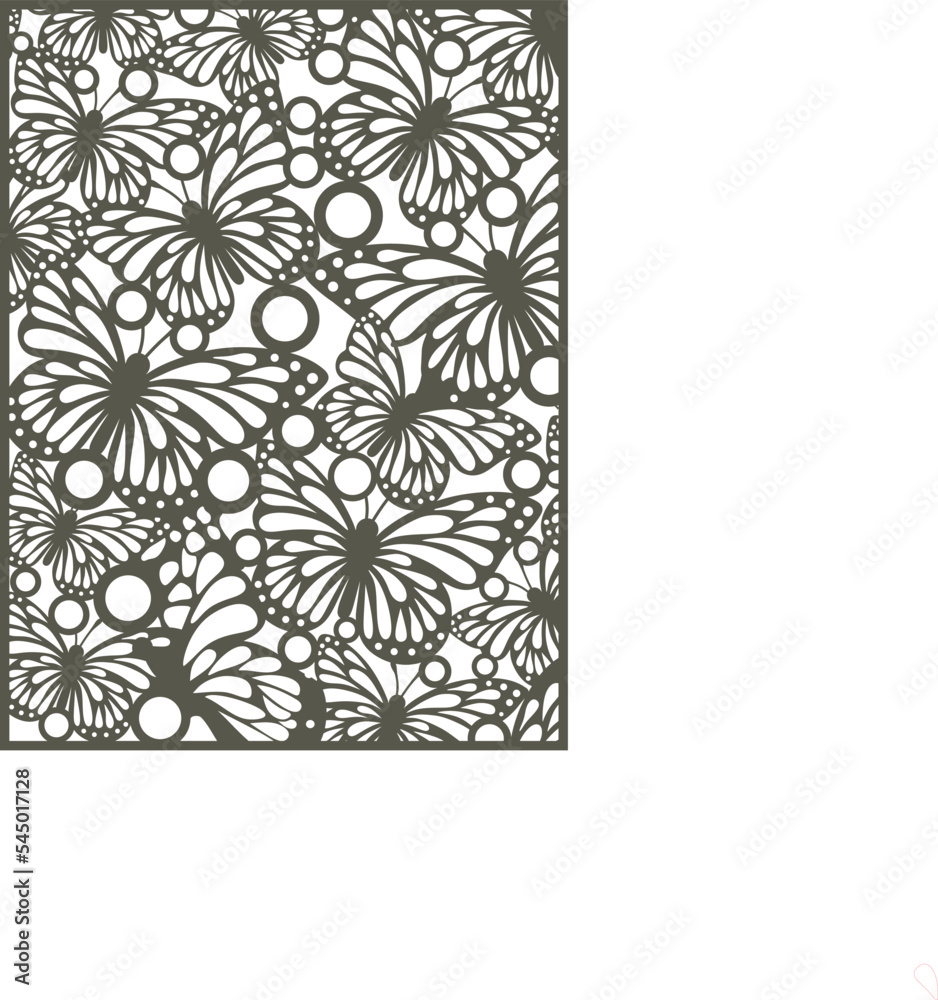 Set template for laser cutting and Plotter. Butterfly for decoration ...