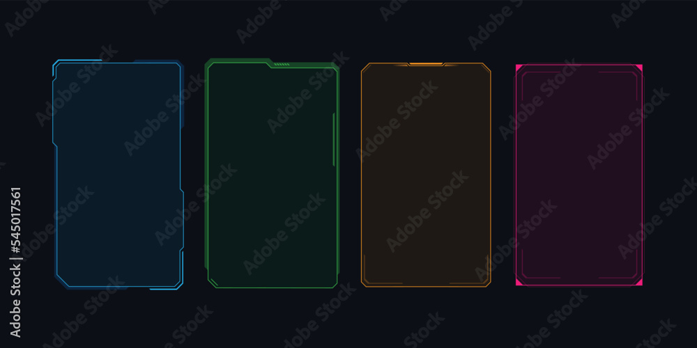 Hud frames futuristic text box border frame scifi digital screen ...