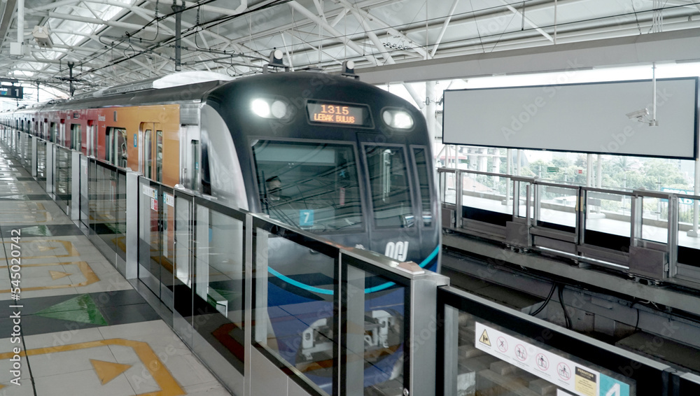 Jakarta, Indonesia, MRT train in the station. Stock Photo | Adobe Stock