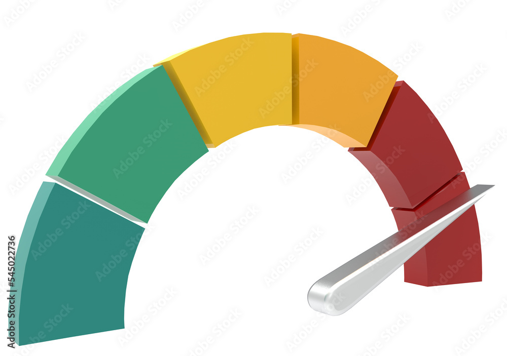 3D Chart Arrow on Red Illustrated Rendering with Transparent Background ...
