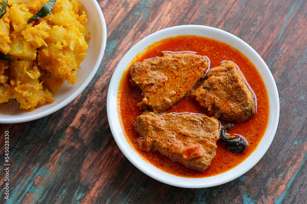 Kerala fish curry Alappuzha, India, Hot and spicy homemade red fish ...