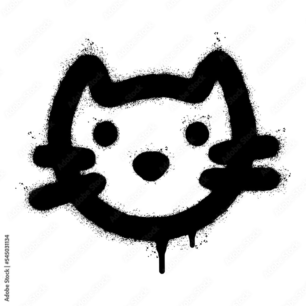 Spray Painted Graffiti Cat icon Word Sprayed isolated with a white ...