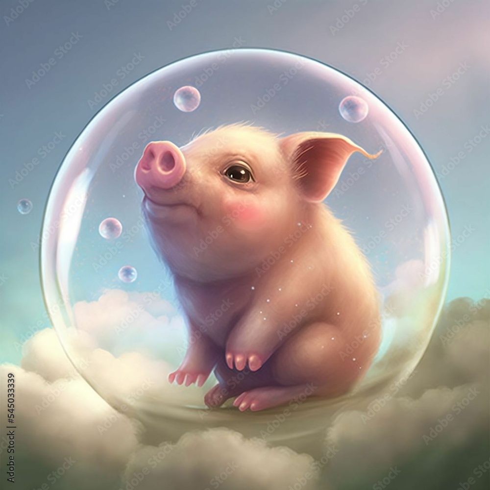 Cute Adorable Pig In a Bubble in the Sky Flying | When Pigs Fly ...