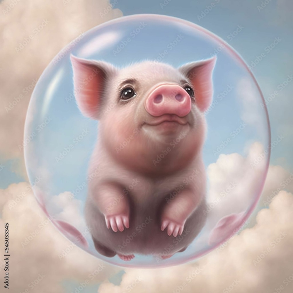 Cute Adorable Pig In a Bubble in the Sky Flying | When Pigs Fly ...