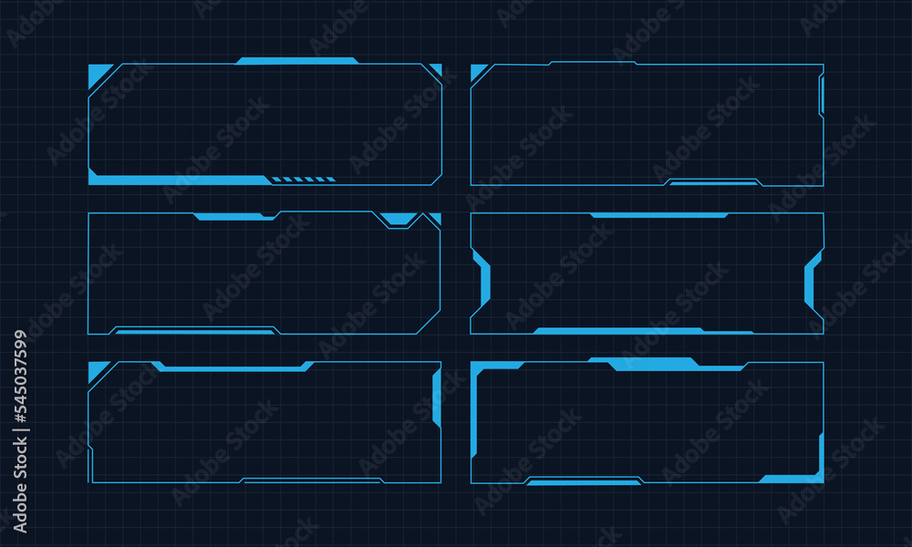 Hud frame futuristic game target borders scifi Stock Vector | Adobe Stock