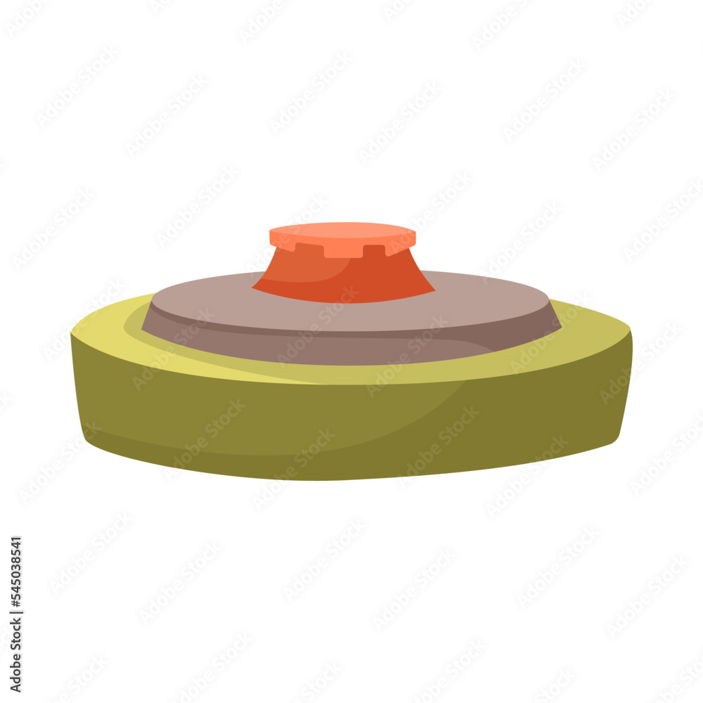 Explosive lethal mine cartoon illustration. Land minemine. Military ...