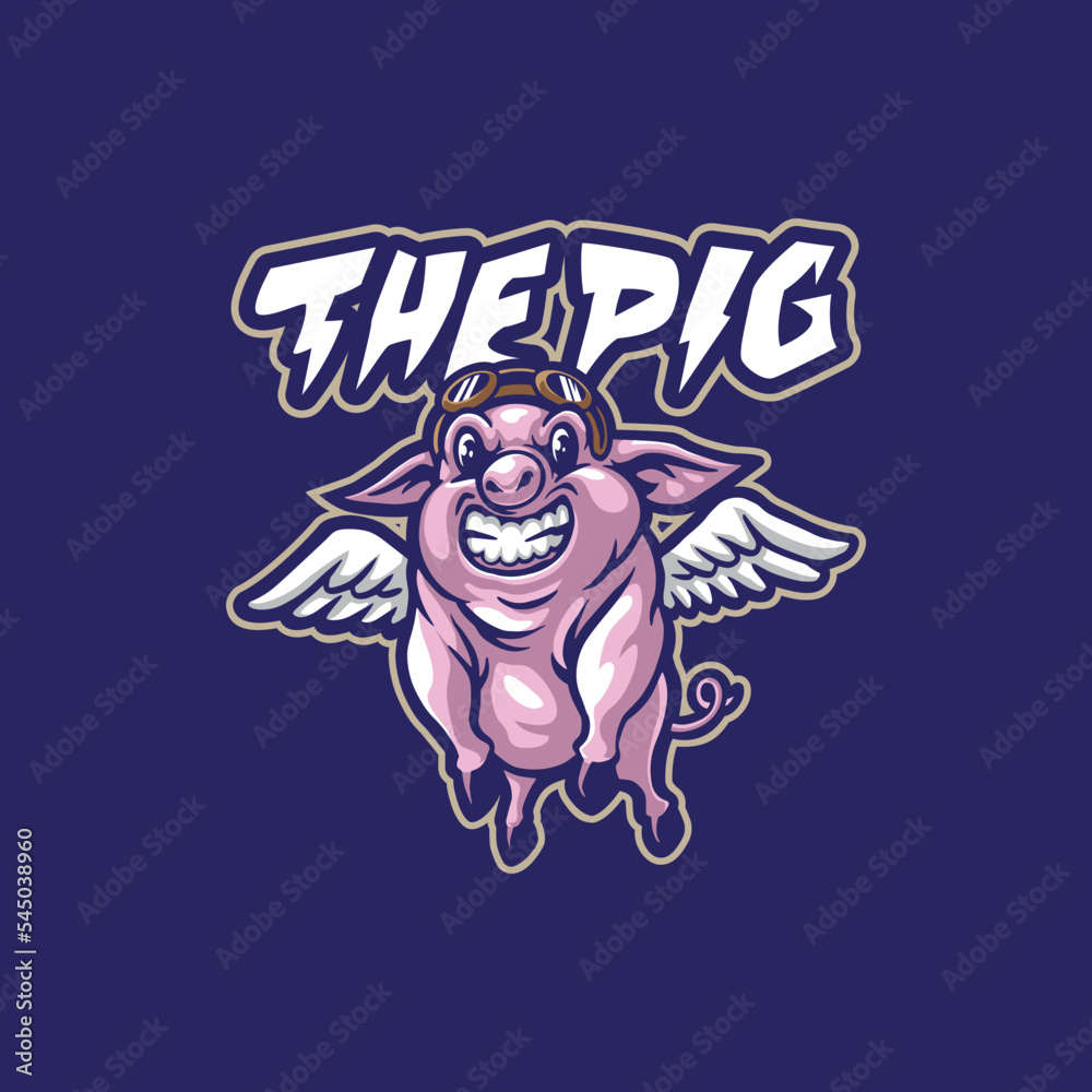 Pig mascot logo design with modern illustration concept style for badge ...