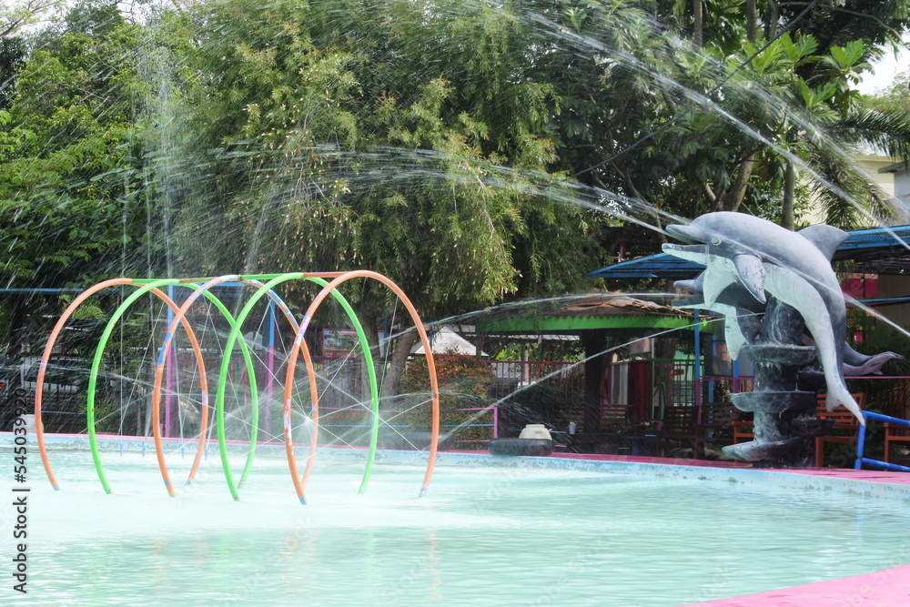 the beautiful pool inside the children's amusement park in Blora ...