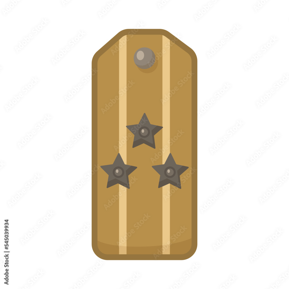 Military shoulder strap with three stars cartoon illustration ...