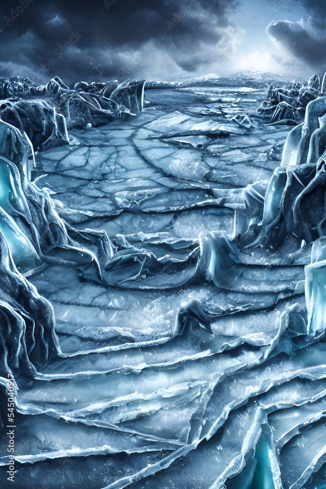Fictional Icescape Stock Illustration | Adobe Stock