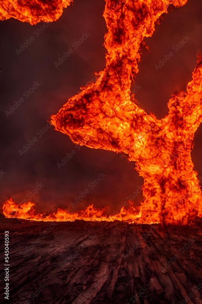 Fictional Firescape Stock Illustration | Adobe Stock