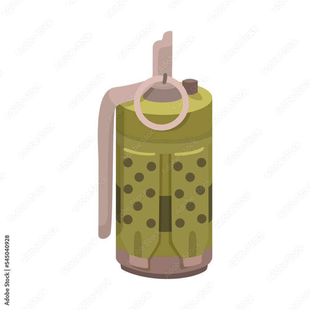 Explosive lethal smoke grenade cartoon illustration. Hand grenade or ...