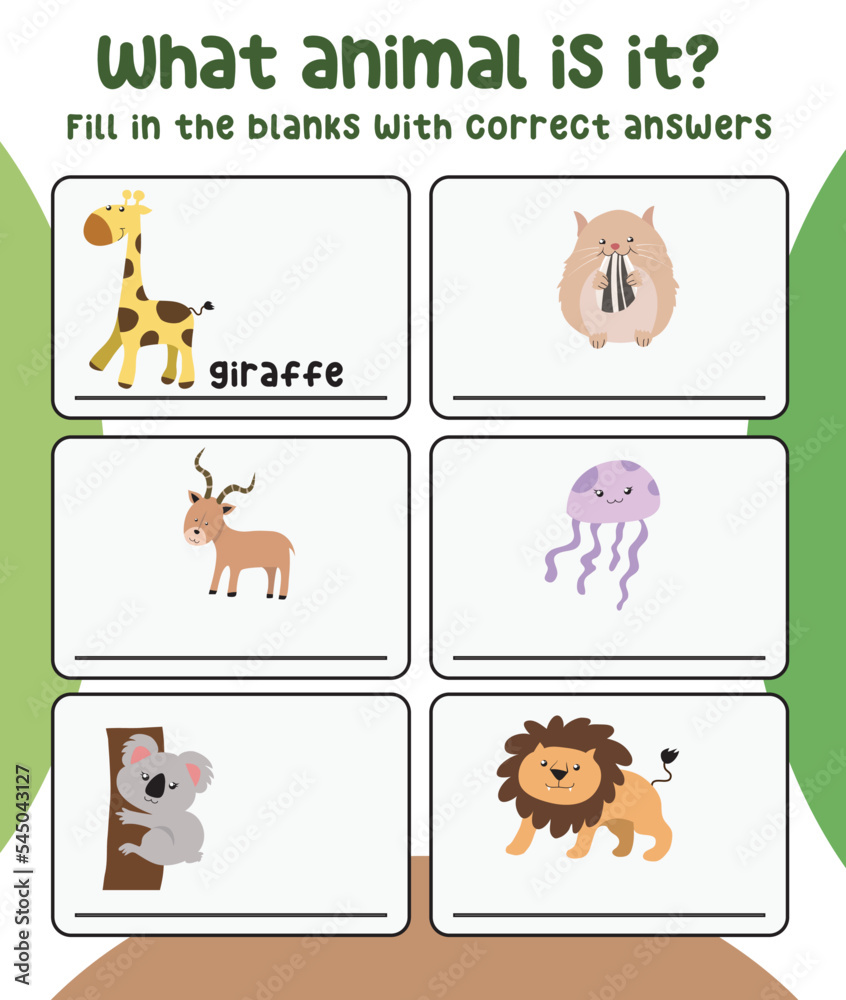 What animal is this printable worksheet. See and write the correct ...