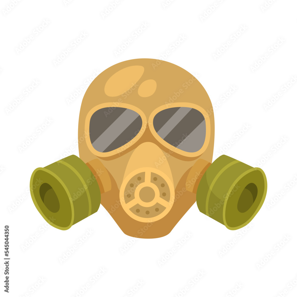 Gas mask as elements of camouflage uniform cartoon illustration ...