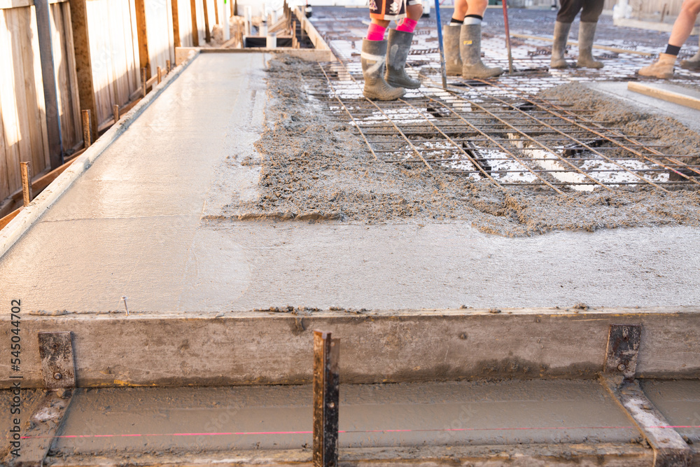 wet concrete and foundations Stock Photo | Adobe Stock