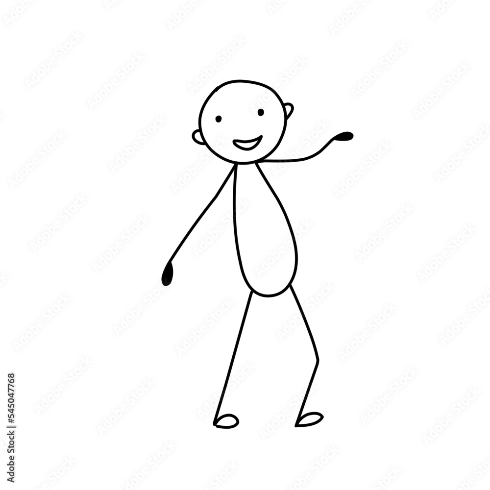 Cute Stick Figure Cartoon Stock Vector | Adobe Stock
