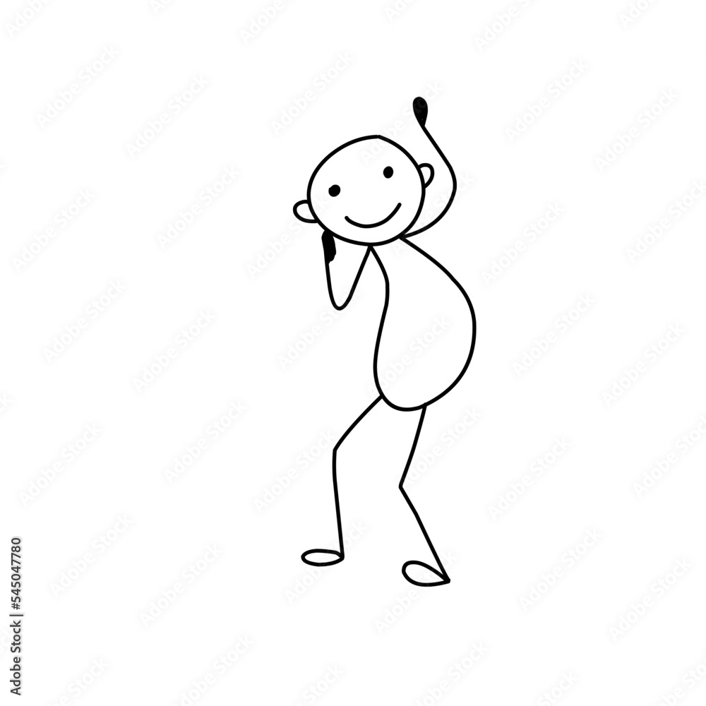 Cute Stick Figure Cartoon Stock Vector | Adobe Stock
