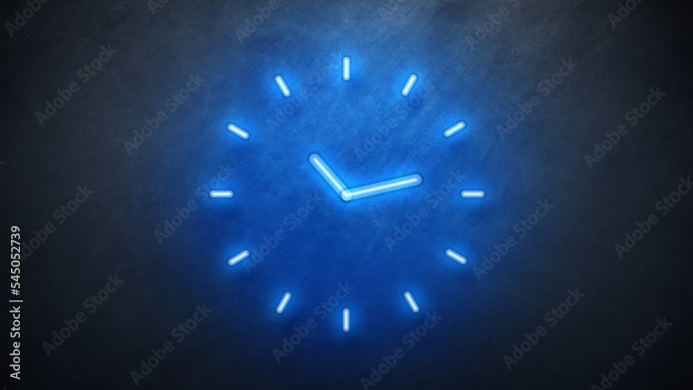 Stop watch Clock neon sign. countdown timer animation seamless. Looped ...