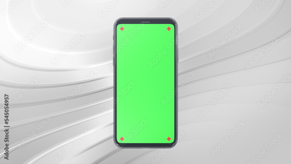 Phone mobile telephone with screen green screen chroma key on sci fi ...
