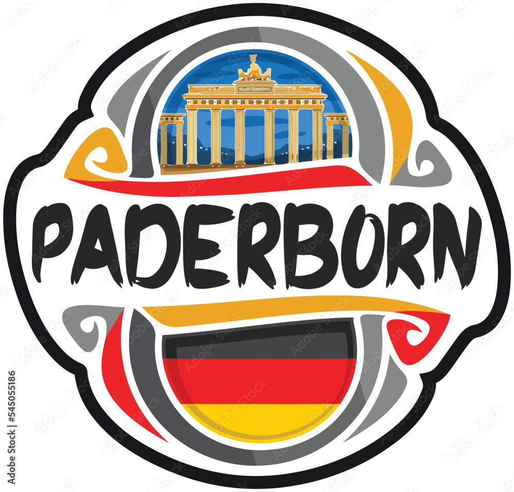 Paderborn Germany Flag Travel Souvenir Sticker Skyline Landmark Logo ...