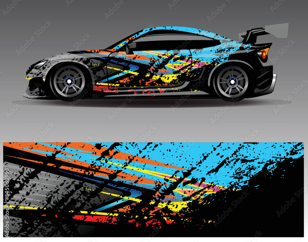 car wrap desing vector. Car livery graphic with abstract racing shape ...