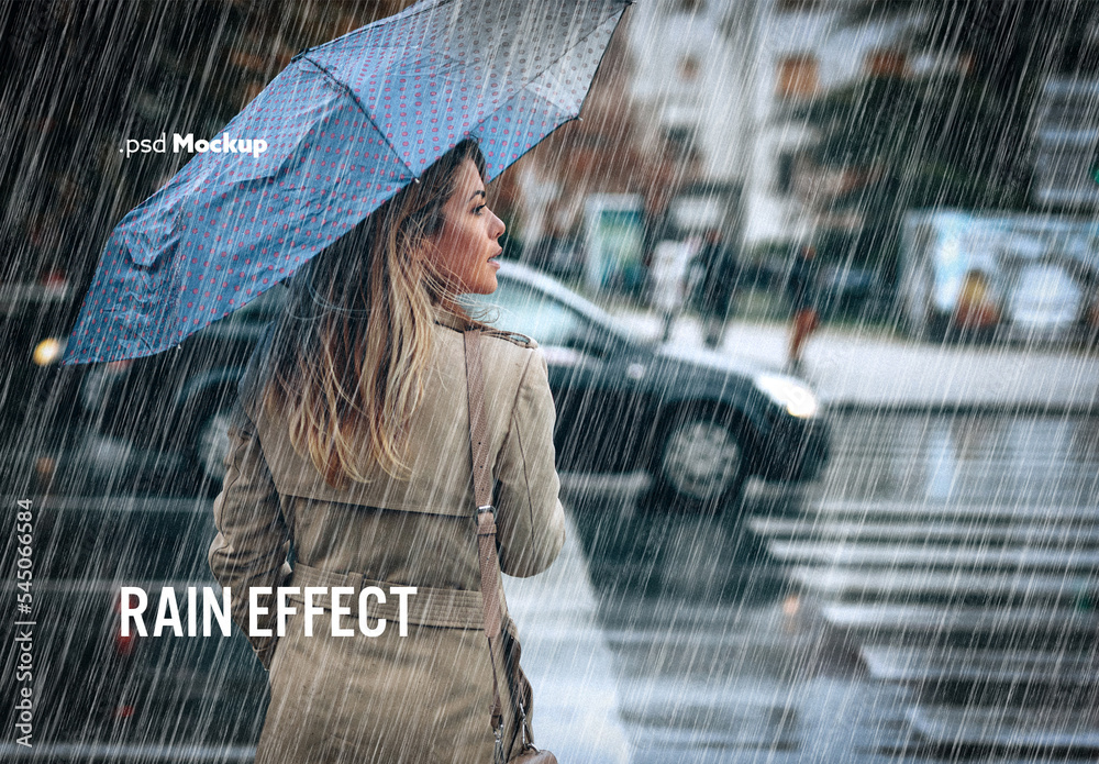 Rain Photo Effect Stock Template | Adobe Stock