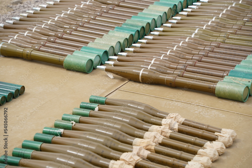 Foto de Almaty, Kazakhstan - 04.14.2022 : Grenades for a hand grenade ...