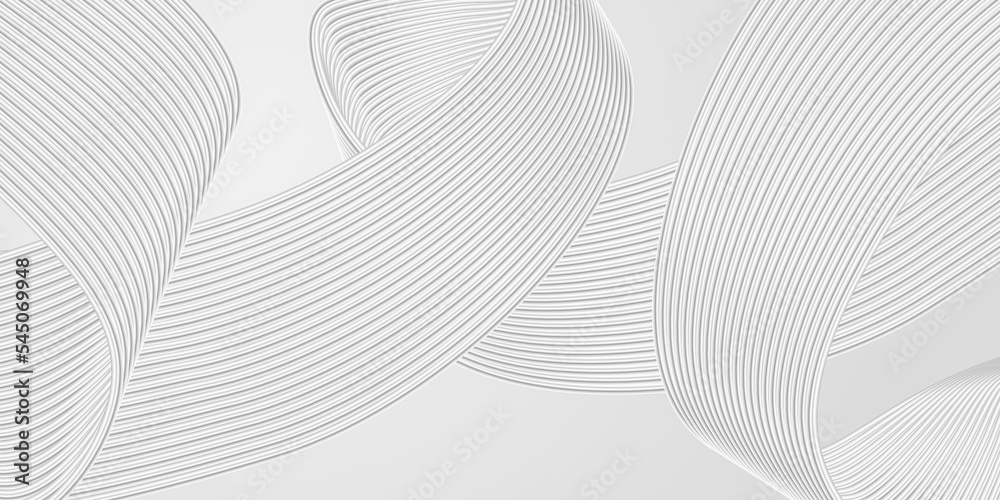 3D renderwhite curved lines technical texture texture background Stock ...