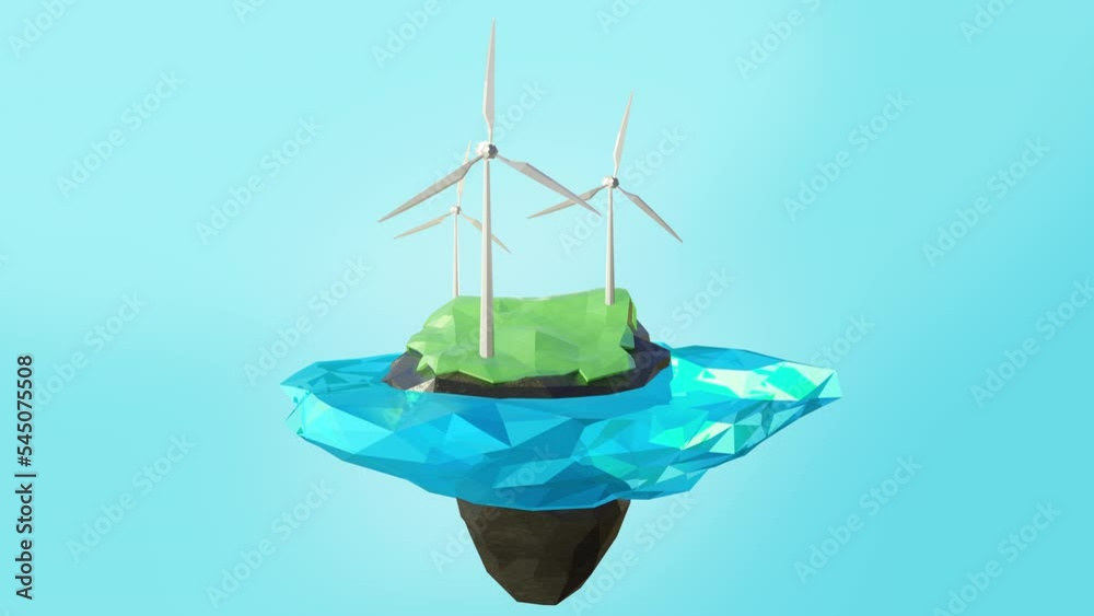 Save the planet. cycle animation of a clean green energy futuristic ...
