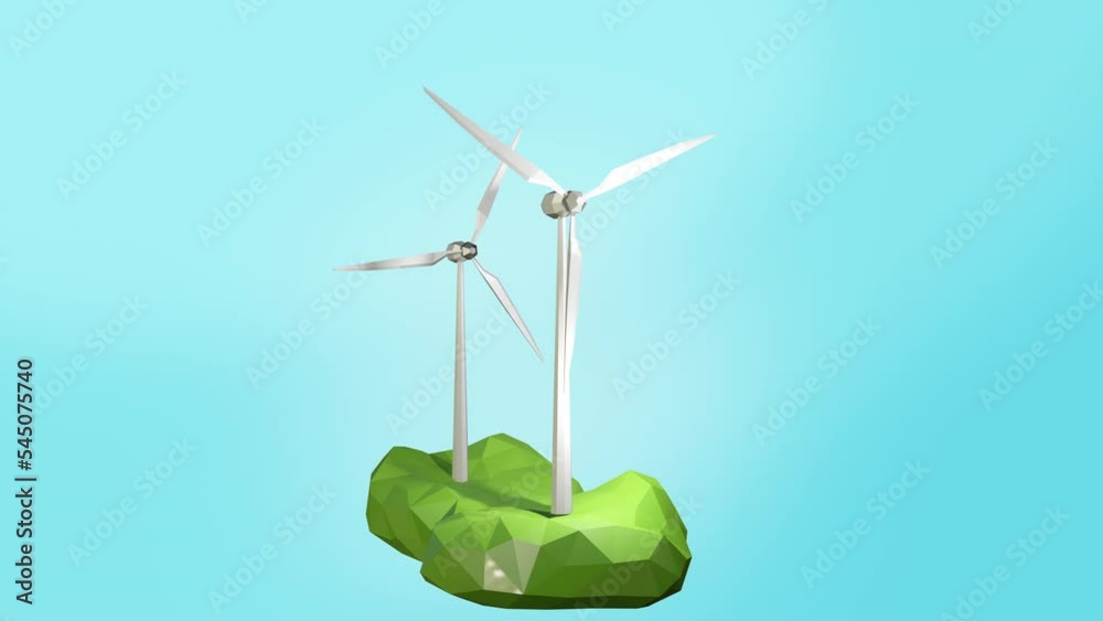 Save the planet. cycle animation of a clean green energy futuristic ...