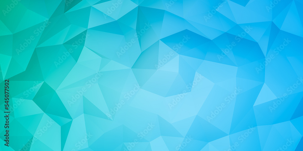 Turquoise and blue polygons background, polygonal abstract wallpaper with geometric shapes and ...