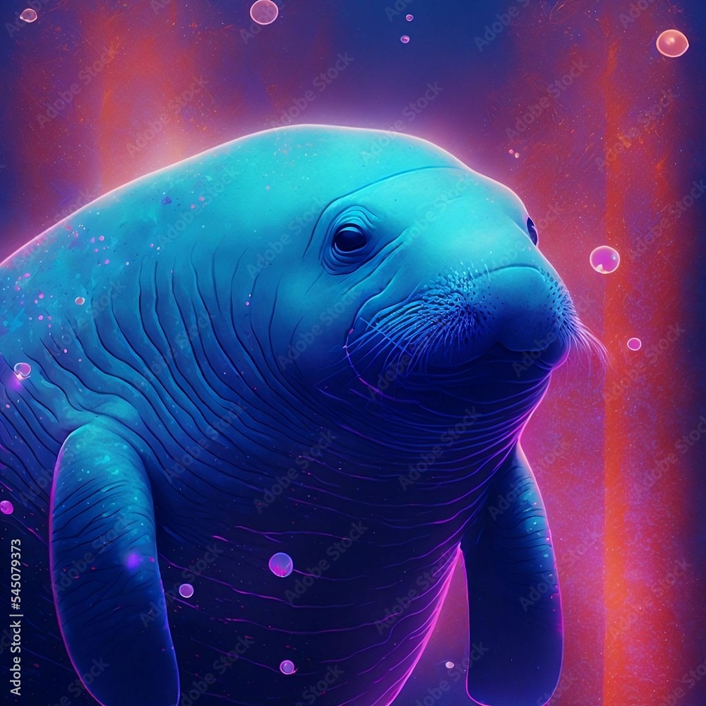 Manatee Side Profile Animal Patronus Glowing Spirit Animal Apparition ...