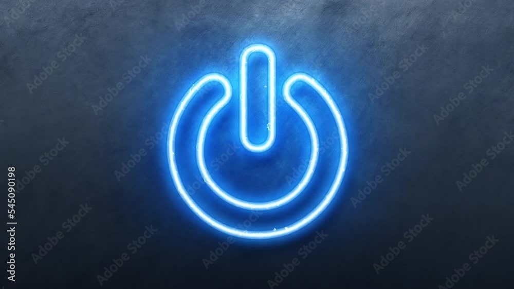 Neon music power icon in conversation Icon Neon Light Glowing blue ...