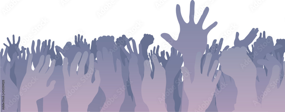 Party Crowd Hands Up