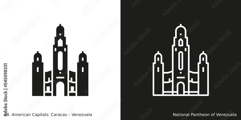 National Pantheon of Venezuela Icon. Landmark building of Caracas, the ...