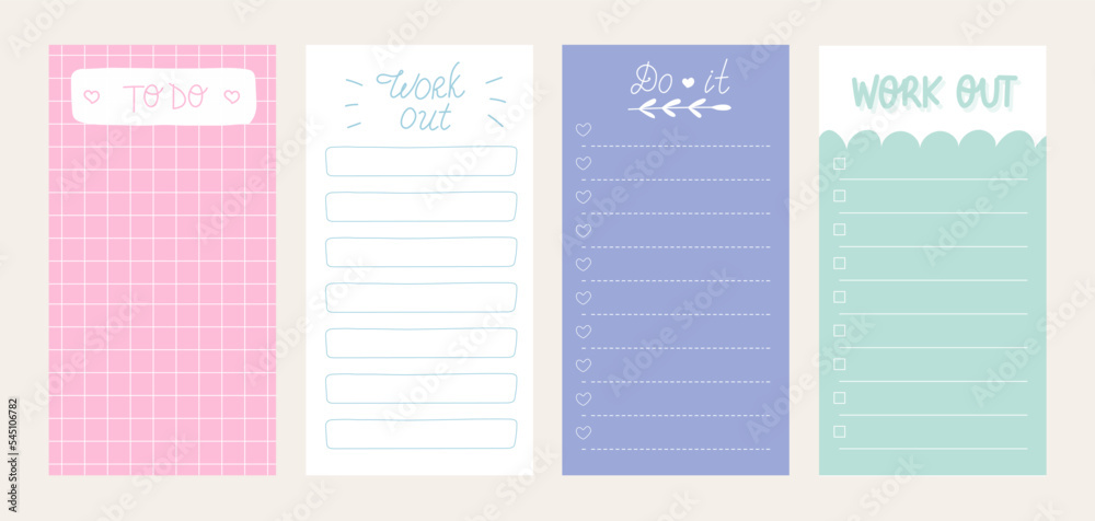 Vetor de Daily note planners. Weekly scheduler, to do list, note paper ...