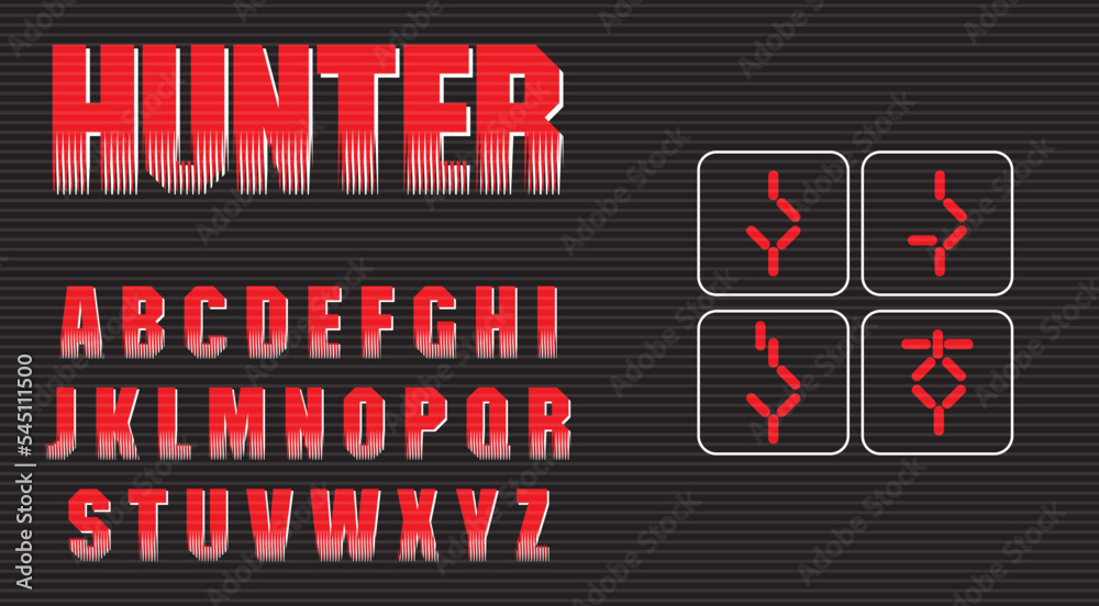 Action, Sci-fi alphabet for headlines. Bold, red letters collection ...