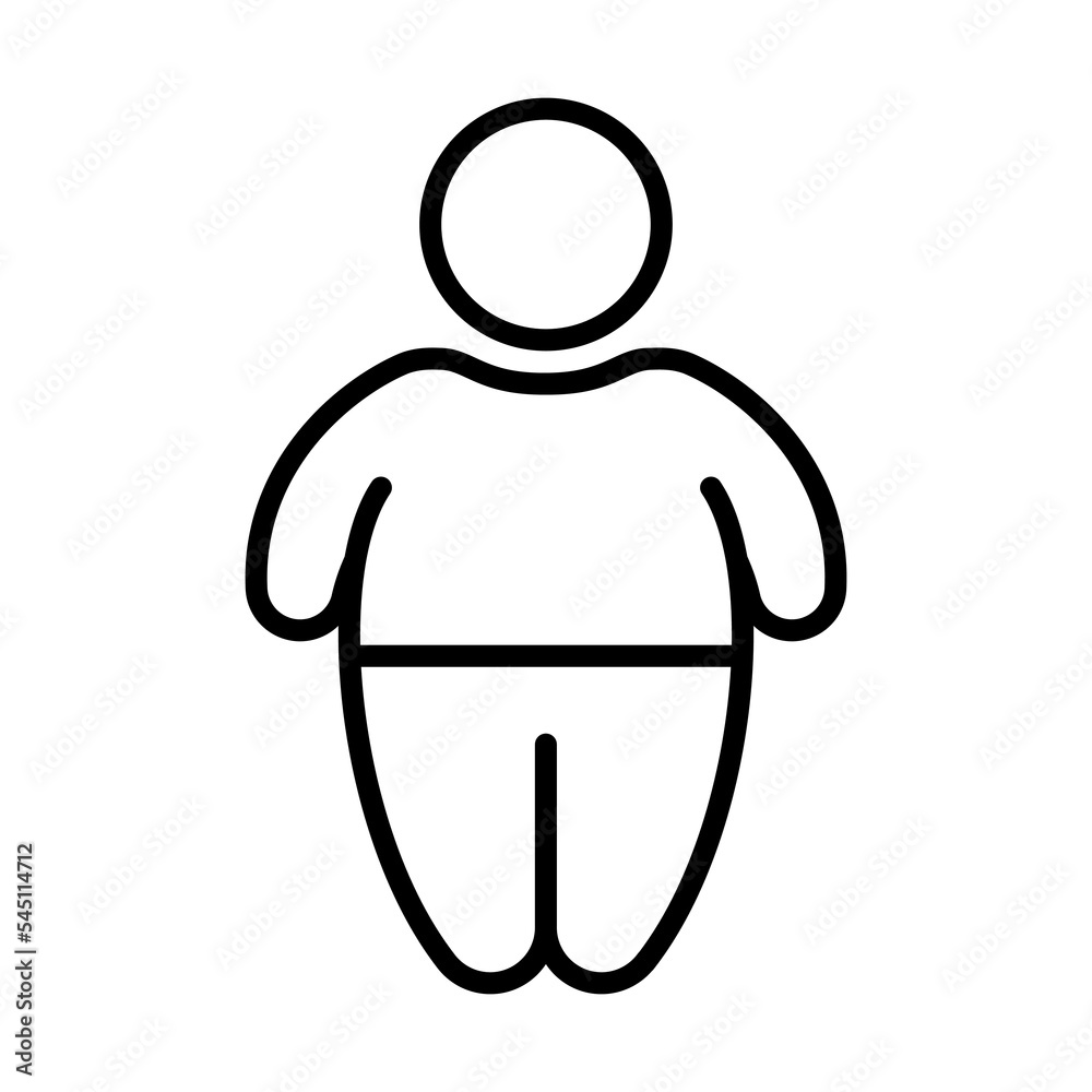 Fat Man, Obese Icon Logo Design Vector Template Illustration Sign And ...