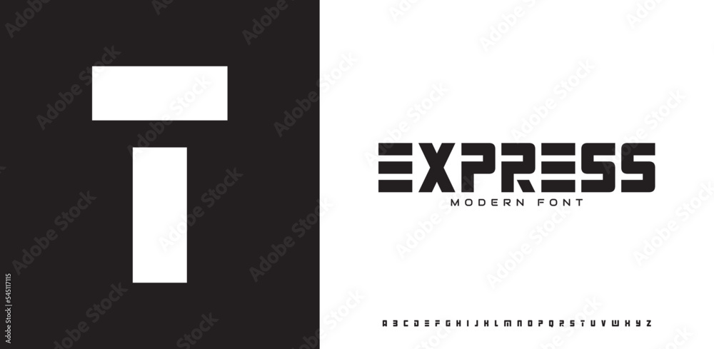 Tech font typography alphabet letters. Future logo typo. Minimal urban ...