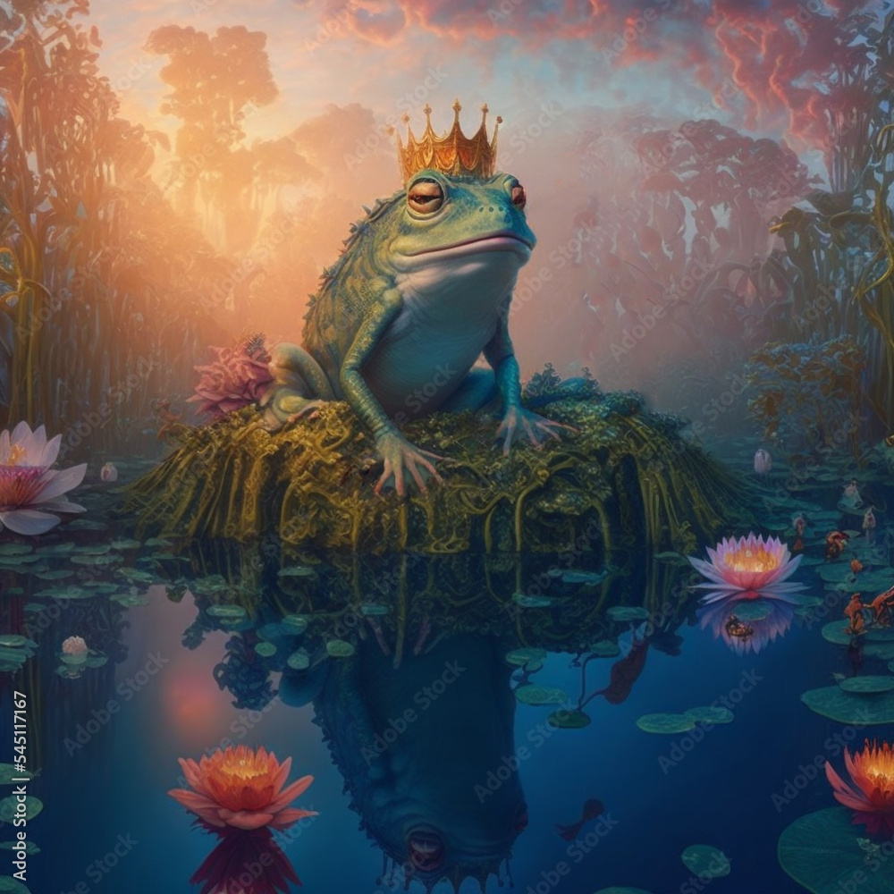 Concept art illustration of the frog prince Stock Illustration | Adobe ...