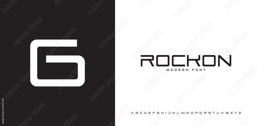 Tech font typography alphabet letters. Future logo typo. Minimal urban ...