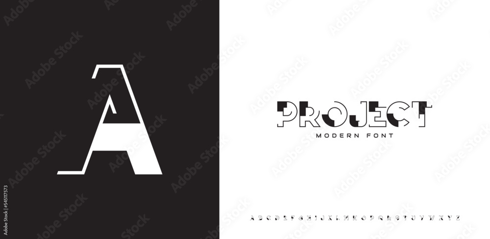 Tech font typography alphabet letters. Future logo typo. Minimal urban ...